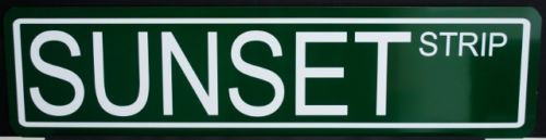 SUNSET STRIP street sign | Race City Retro