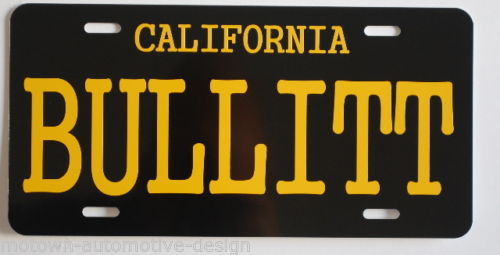 BULLITT MUSTANG license plate | Race City Retro