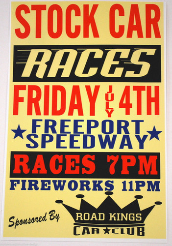 VINTAGE STYLE STOCK CAR RACES POSTER | Race City Retro