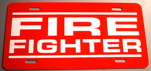 FIRE FIGHTER LICENSE PLATE | Race City Retro