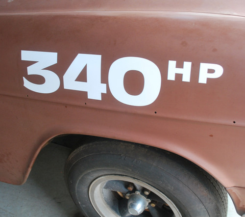 LARGE ENGINE HORSEPOWER CALLOUT DECALS "Muscle Car" style | Race City Retro