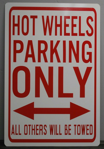 HOT WHEELS PARKING ONLY metal sign | Race City Retro