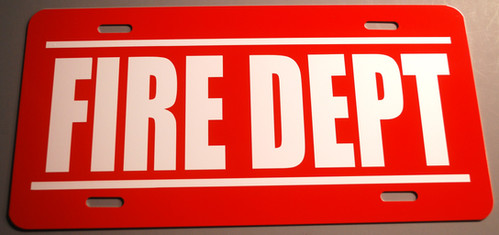 FIRE DEPARTMENT LICENSE PLATE | Race City Retro