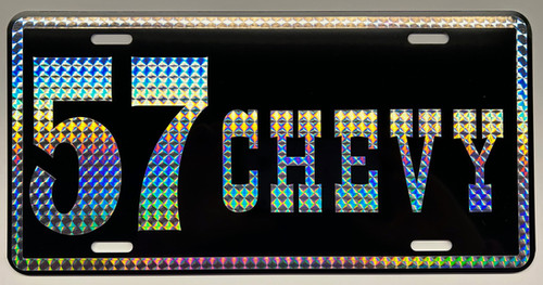 57 CHEVY 70'S STYLE RETRO PRISM LICENSE PLATE | Race City Retro