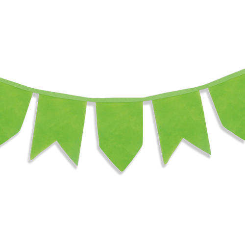 Banderín Vintage Liso Verde Manzana x1 | Creaciones Tries