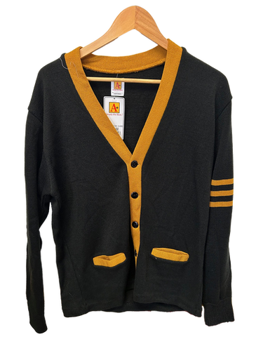 A+ Mens Medium Black and Gold Cardigan (Add Custom Letters) | Marathon ...