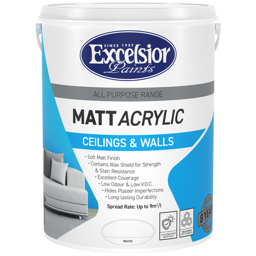 All Purpose Matt Acrylic Paint – Ceilings & Walls | Excelsior