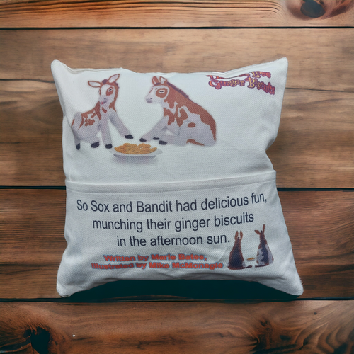 "Donkeys Love Ginger Biscuits" reading cushion | mysite