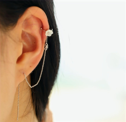 Flower Ear Cuff with Threader - MOOII | MOOII Australia