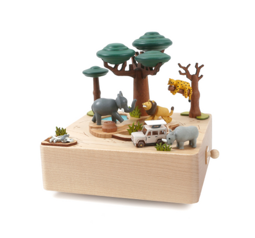 Wooderful Life Round & Round Music Box - African Safari | MOOII Australia