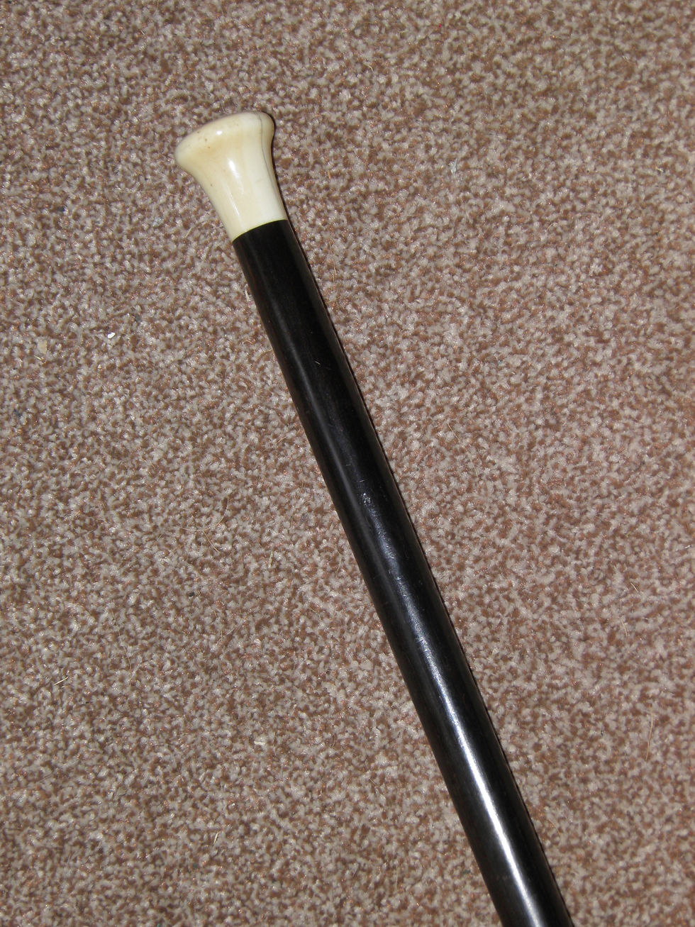 Antique Ebony Walking Stick/Cane With A Hand Carved Pommel Handle ...