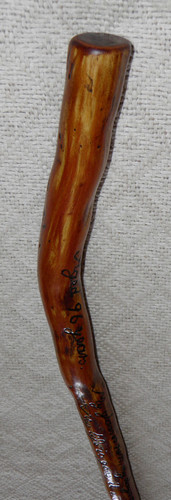 Victorian Treen Rustic Walking Stick / Cane With Pyrography Epitaph ...