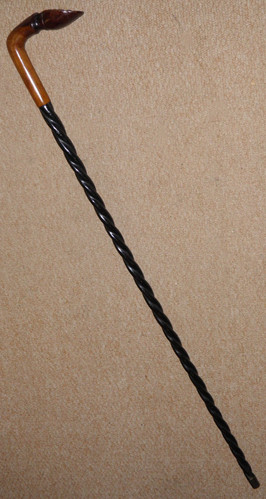 Antique Olive Wood Greek Kepkypa Corfu Walking Stick - Hand-Sculpted ...