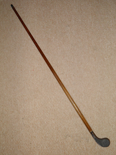 Antique Scottish Sunday / Sabbath Golf Walking Stick Marquetry Putter ...