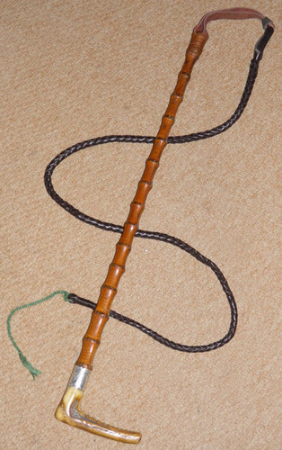 Edwardian Ladies Bamboo Hunting Whip Hallmarked 1908 Silver Collar ...