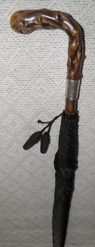 Edwardian Black Umbrella Hallmarked Silver Collar London 1902 Bramble ...