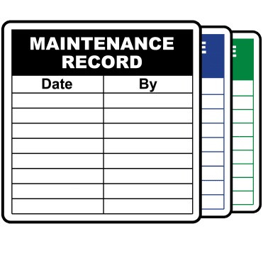 Maintenance Record Labels – Equipment Service Stickers | Griffin Signs