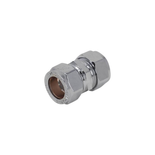15mm Chrome Plated Compression Coupling | Trade Plumbing