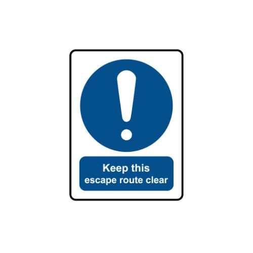 Keep This Escape Route Clear Signs – Fire Safety Signs | Griffin Signs