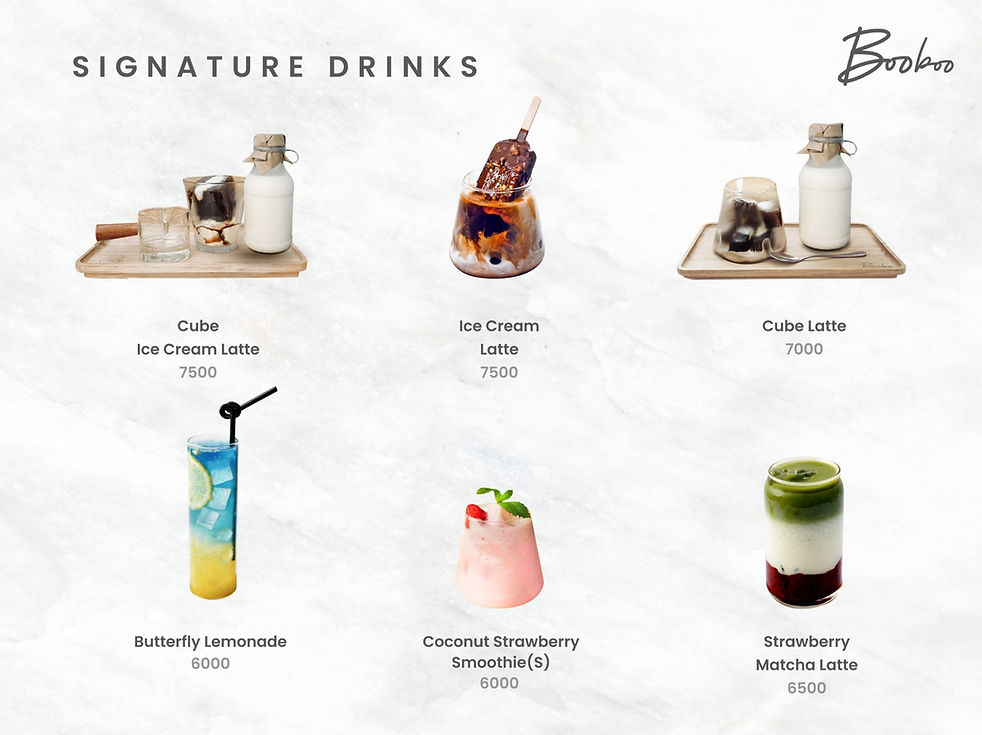Booboo Cafe Menu | Booboo Cafe