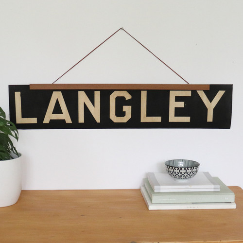 Original Unframed 1965 Bus Blind Section - Langley | Owl and the Elephant