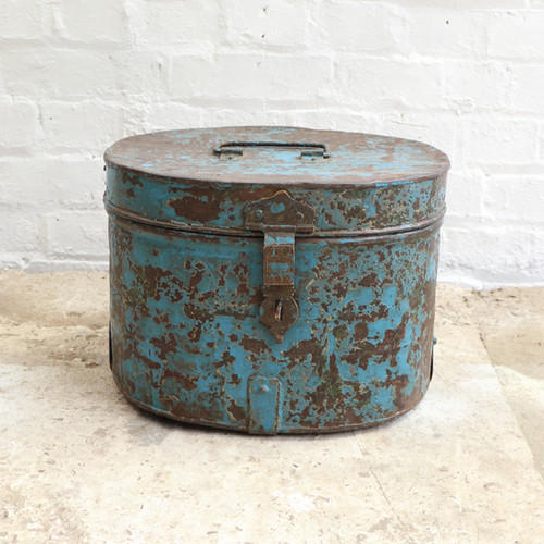 Beautiful Indian Metal Hat Box | Owl and the Elephant
