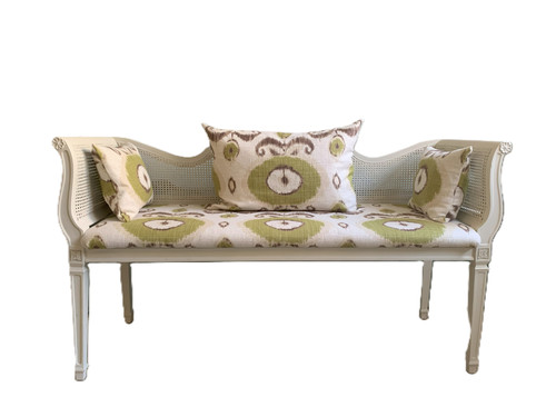 caned painted bench | lair design