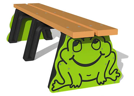 Frog Theme School Bench - Durable long-lasting outdoor themed bench.