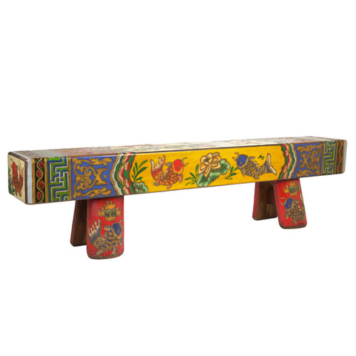 Solid wood hand-painted Tibetan Bench | Daosden