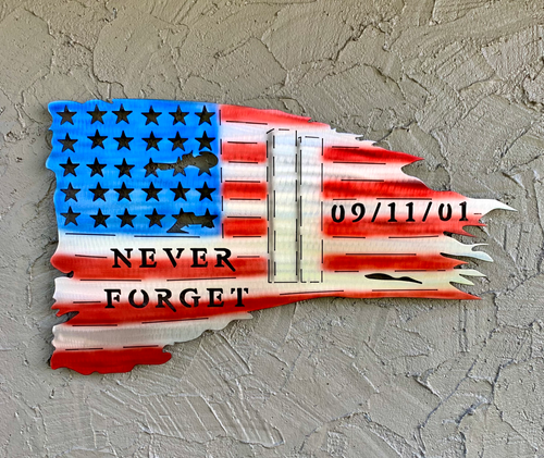 9/11 Trade Towers Flag- Large | CBC Metal Art