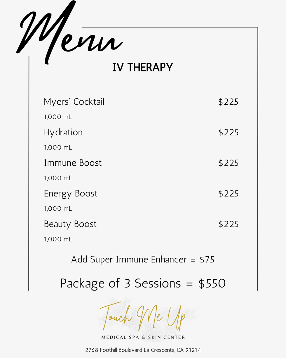 Touch Me Up Medical Spa & Skin Center | Price Menu