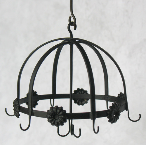 Wrought iron round hanging pot rack | JGetzan.com