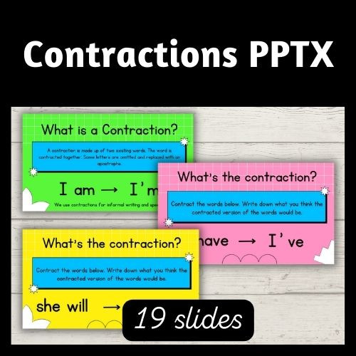 Printable Contraction Chart Contractions Poster Or Anchor Chart