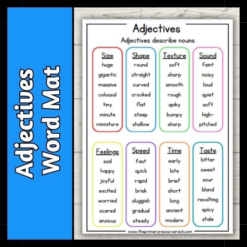Adjective Word Mat | PrimaryResourceRack