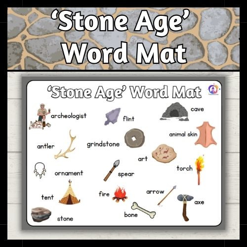 'Stone Age' Word Mat | PrimaryResourceRack