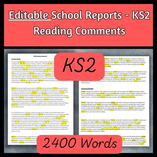 KS2 Reading Report Comments | PrimaryResourceRack