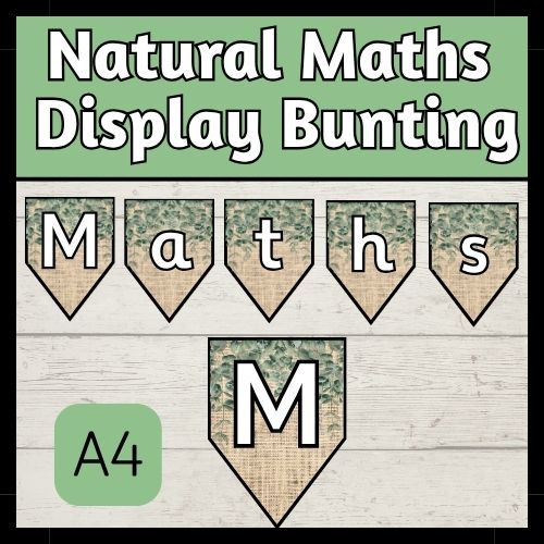A4 Natural Maths Display Bunting | PrimaryResourceRack