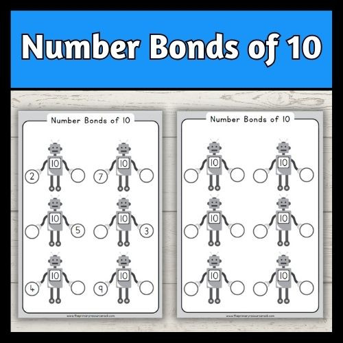 Number Bonds of 10 Worksheets | PrimaryResourceRack