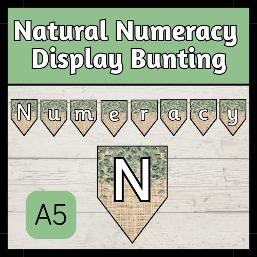 A5 Natural Numeracy Display Bunting | PrimaryResourceRack