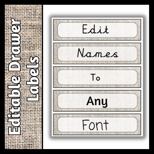 Editable Hessian Drawer Label | PrimaryResourceRack