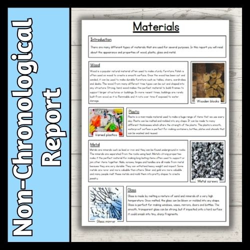 Non-chronological Report (Materials) | PrimaryResourceRack