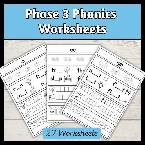 Phase 3 Phonics Worksheets | PrimaryResourceRack