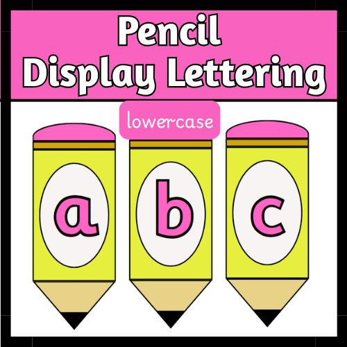 Lowercase Pencil Display Lettering | PrimaryResourceRack