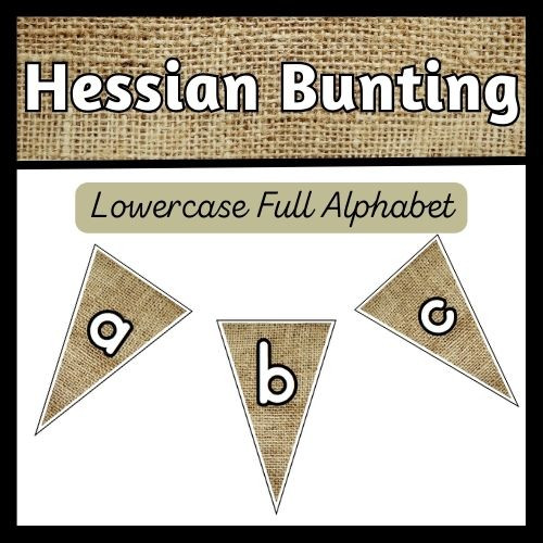 Lowercase Hessian Alphabet Bunting | PrimaryResourceRack