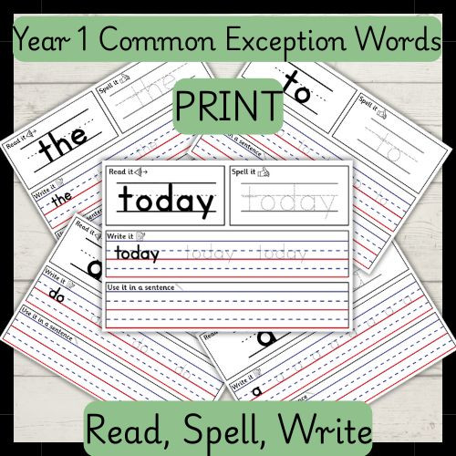 Year 1 Common Exception Words - Read, Spell, Write | PrimaryResourceRack