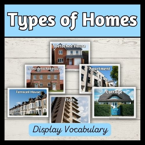 Types of Homes Display Vocabulary | PrimaryResourceRack