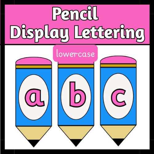 Lowercase Pencil Display Lettering | PrimaryResourceRack