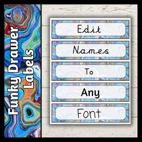 Funky Drawer Labels | PrimaryResourceRack