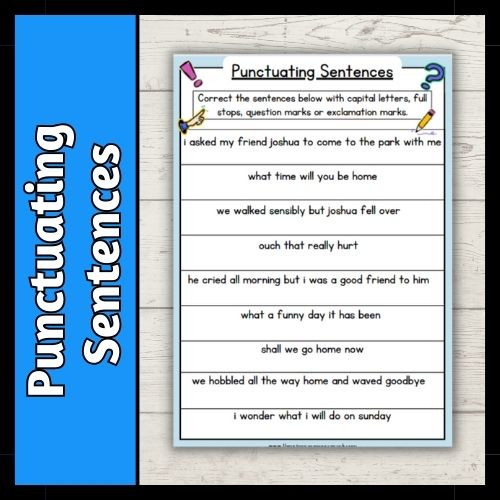 Punctuating Sentences Worksheets | PrimaryResourceRack
