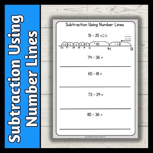Subtraction Using Number Lines | PrimaryResourceRack